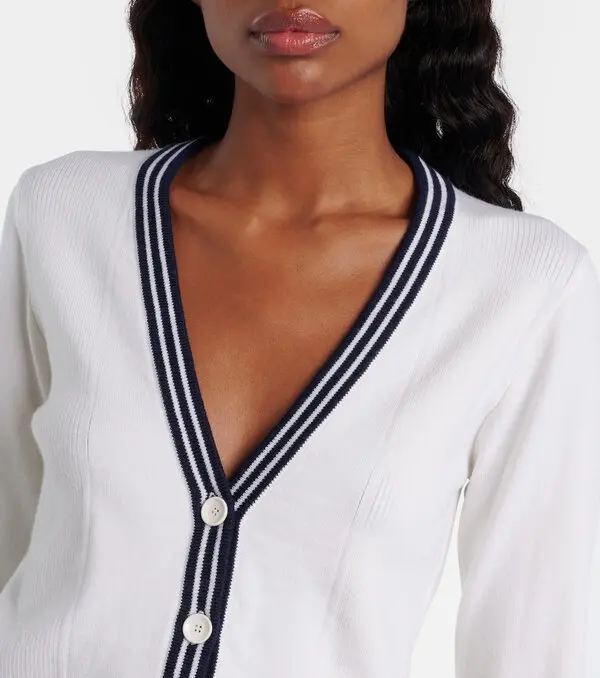 Tory Burch Wool-blend Cardigan With Contrast Trim