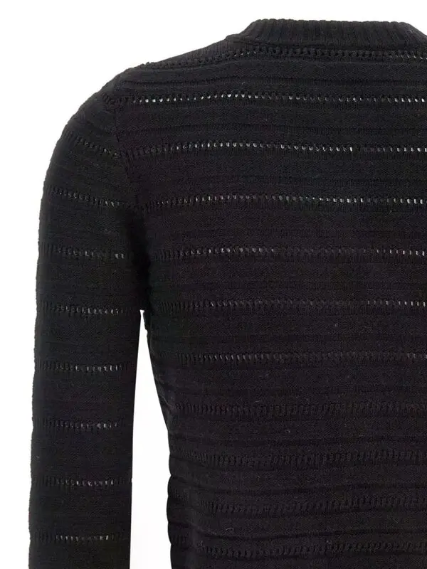 Marella Textured Wool Cardigan With Contrasting Stripe Detail