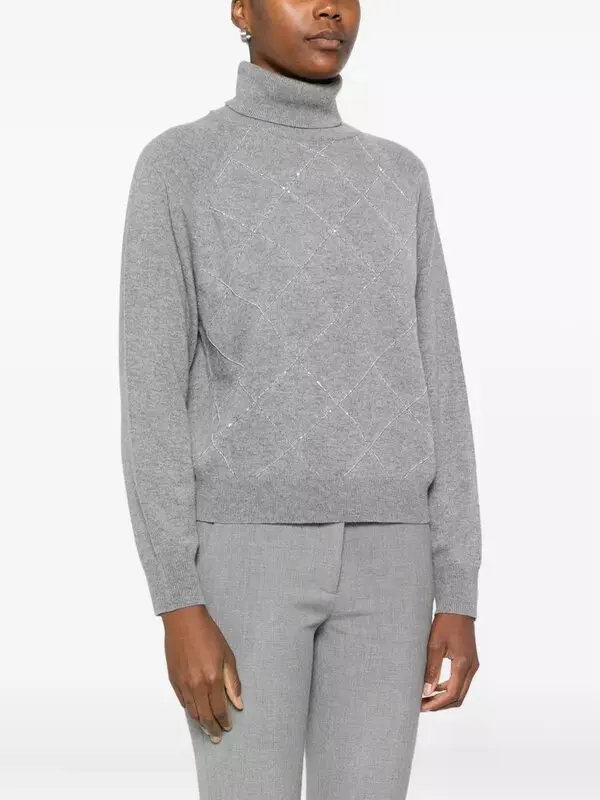 Peserico Wool-silk-cashmere Blend Turtleneck Sweater