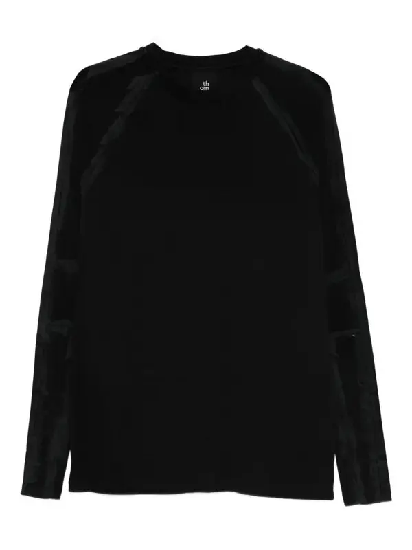 THOM KROM Panelled Long Sleeve Sweater - Black