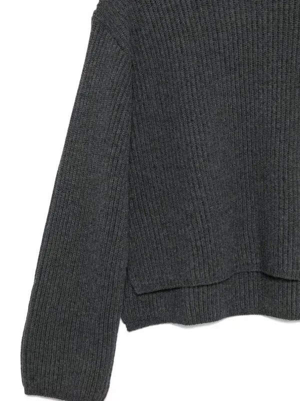 JOSEPH Ribbed Balloon Sleeve Cropped Sweater