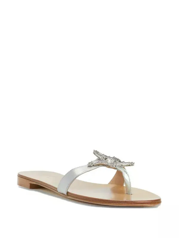 GIUSEPPE ZANOTTI Eliga Star Embellished Sandals - Silver