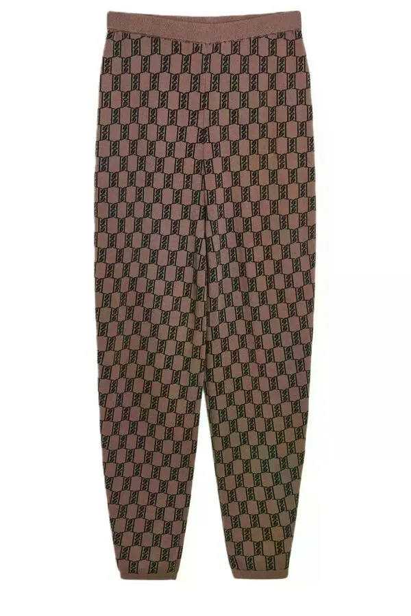 BY MALENE BIRGER Monogram Knit Sweatpants - Brown