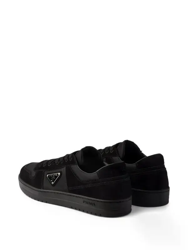 Prada Downtown Triangle-logo Suede Sneakers - Black