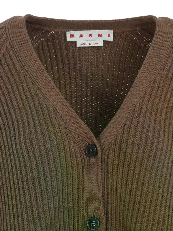 Marni Ribbed V-neck Cardigan