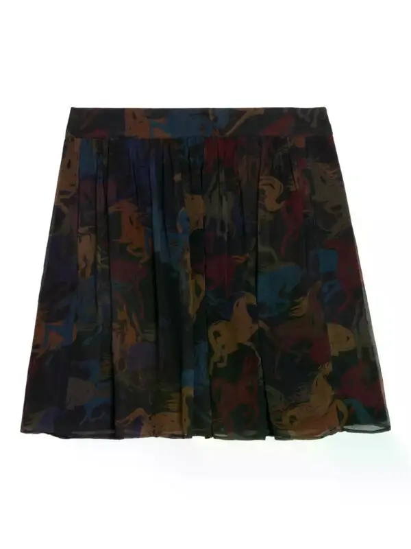 Zadig&Voltaire Pleated Horse-print Skirt