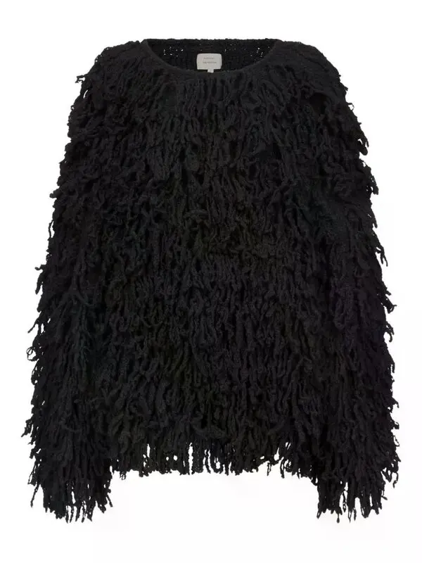 Loulou De Saison Gabin Fringe Sweater - Black