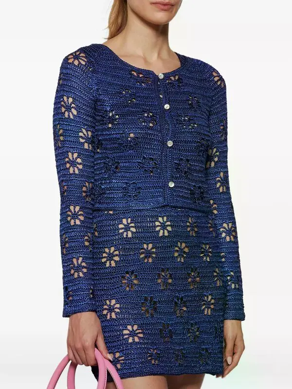 Calle Del Mar Floral Crochet Cardigan