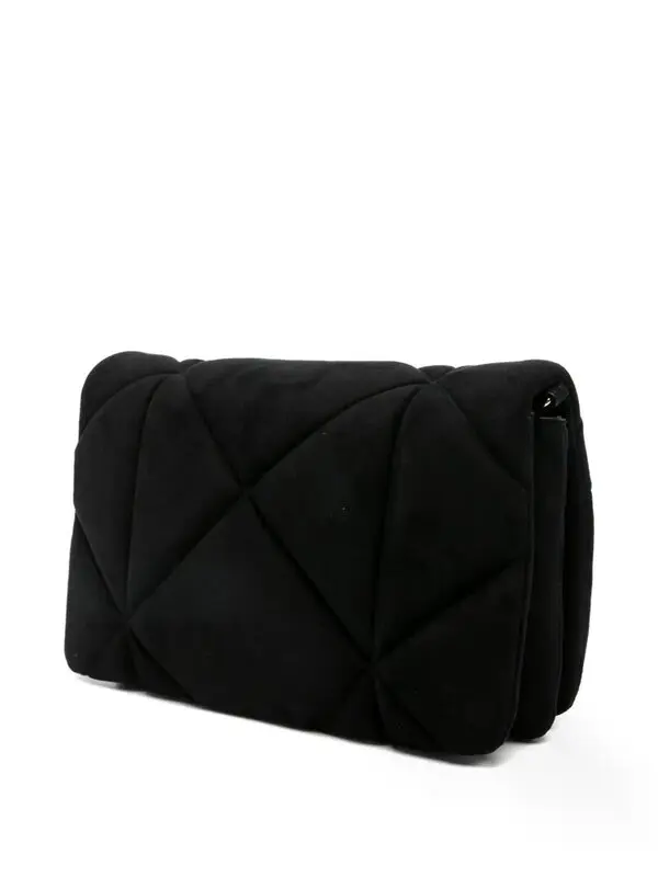 Moschino Quilted Logo Plaque Cross-body Bag - Black