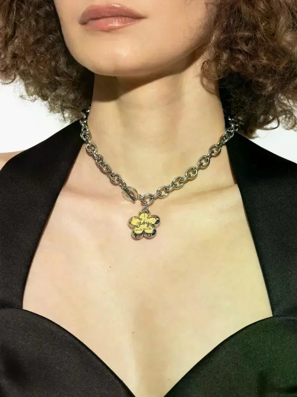 Marc Jacobs Tone Flower Charm Chain Necklace