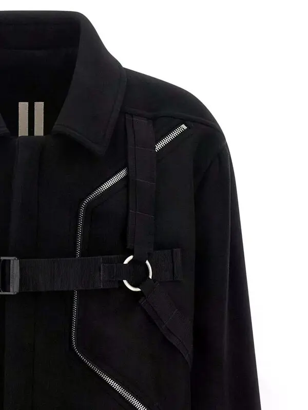 Rick Owens Blixa Jumbo Mac Harness-detail Zipped Coat
