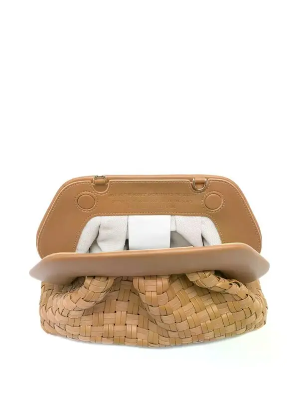 THEMOIRE Woven Gathered Clutch - Neutrals