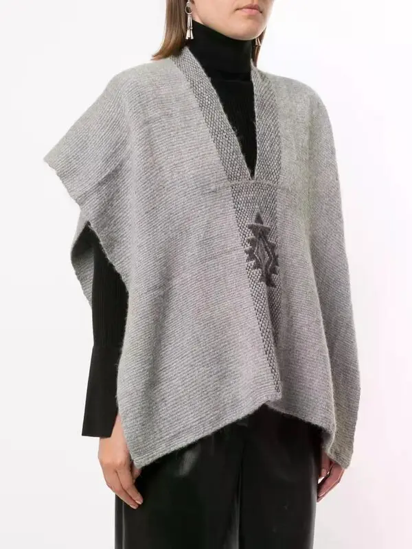 Voz Estrella Knitted Poncho - Grey