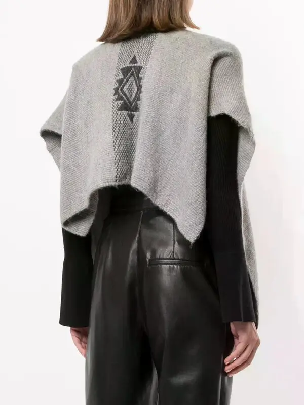 Voz Estrella Knitted Poncho - Grey