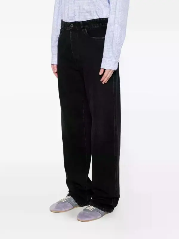 Miu Miu Straight-leg Jeans With Logo Motif