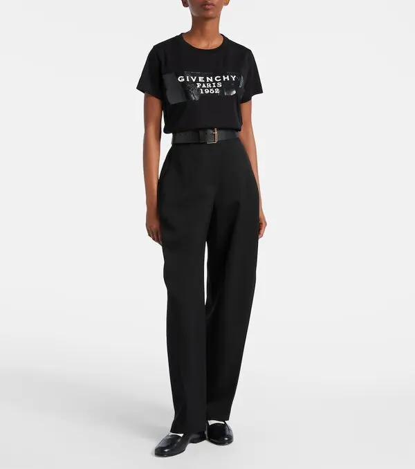 Givenchy Distressed Printed Cotton T-shirt - Black