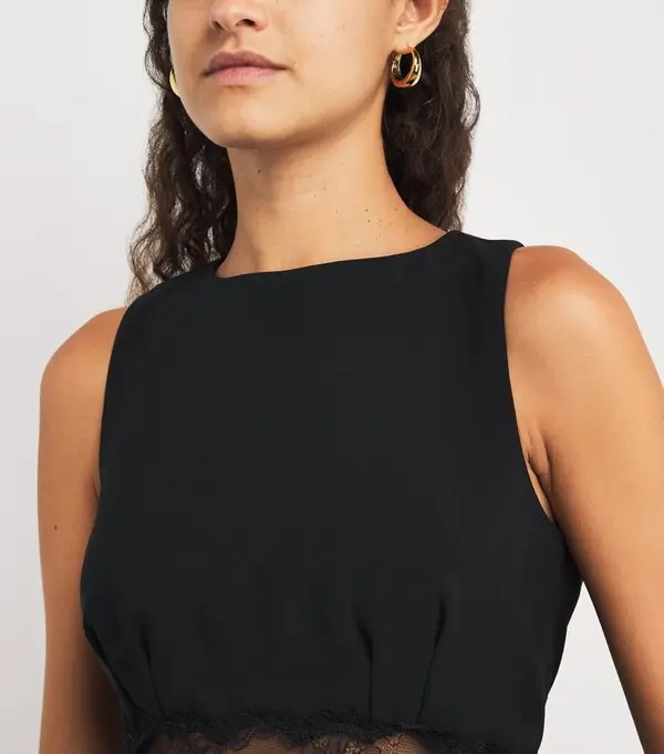 Claudie Pierlot Lace-trimmed Mini Dress