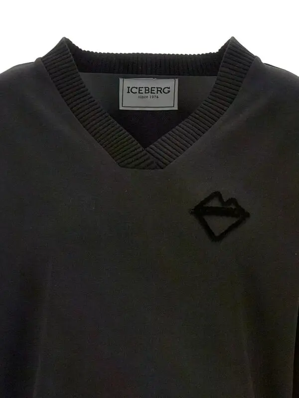Iceberg V-neck Logo Detail Sweatshirt