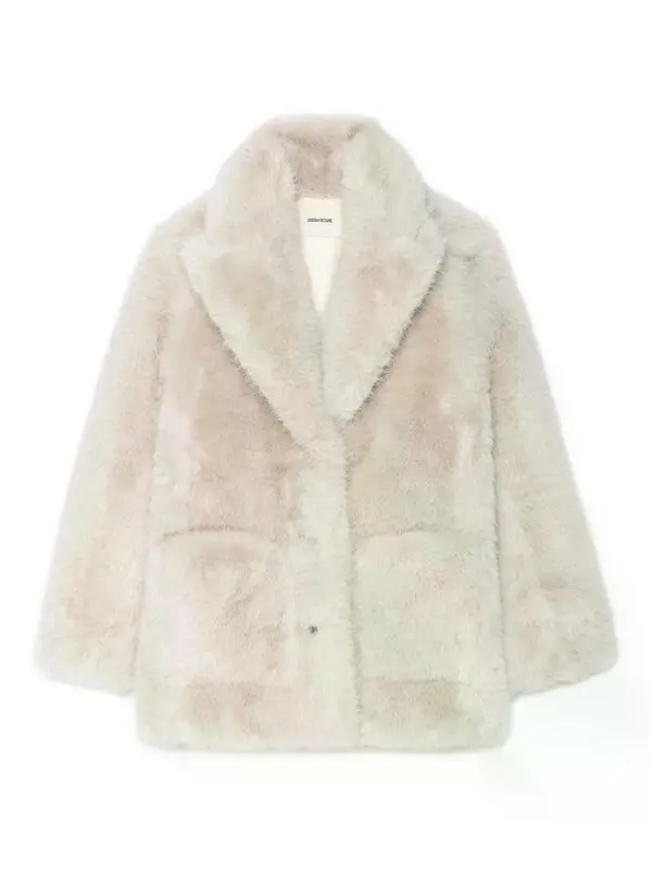 Zadig&Voltaire Shawl Collar Faux Fur Coat