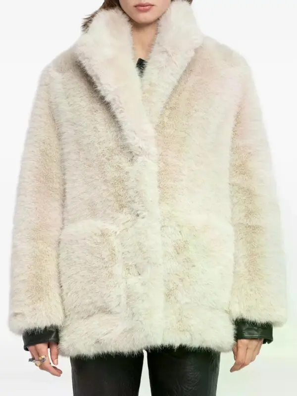 Zadig&Voltaire Shawl Collar Faux Fur Coat