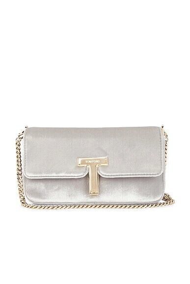 TOM FORD Wallis Velvet Mini Bag - Silver