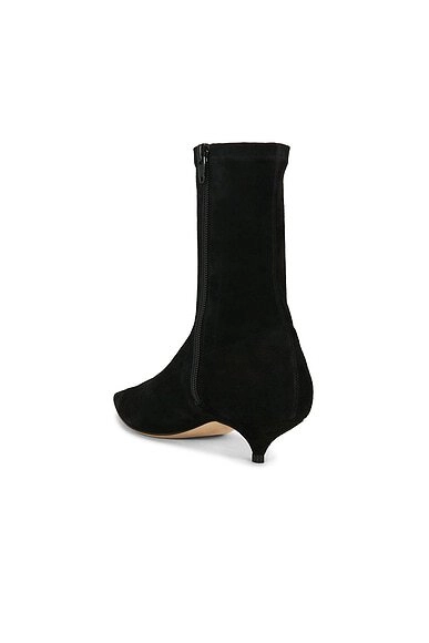 THE ROW Liisa Kitten Bootie Suede - Black