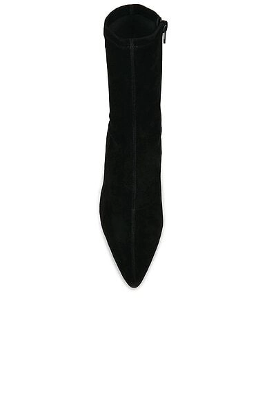 THE ROW Liisa Kitten Bootie Suede - Black