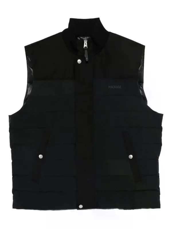 Mackage Quilted Sleeveless High Neck Waistcoat - Black