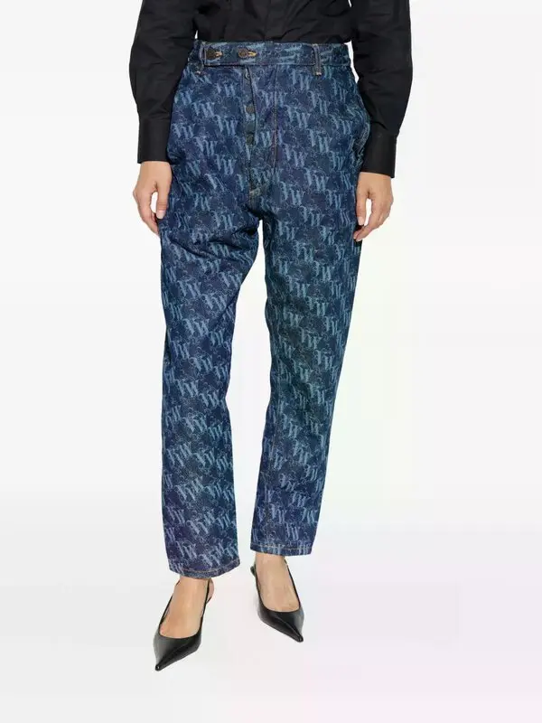 VIVIENNE WESTWOOD Monogram-pattern Tapered Jeans