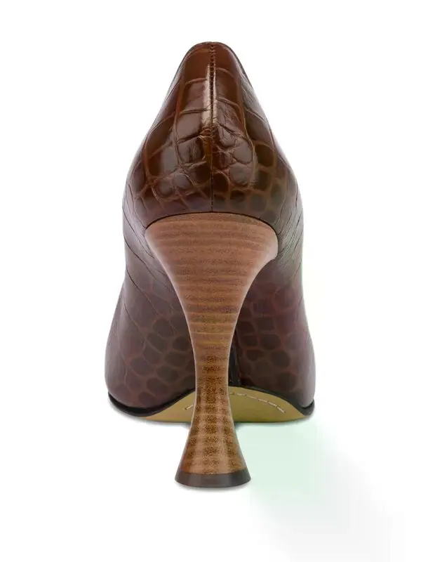 Moschino Crocodile-embossed Square-toe Pumps