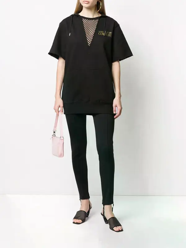 Versace Mesh Panel Hoodie - Black
