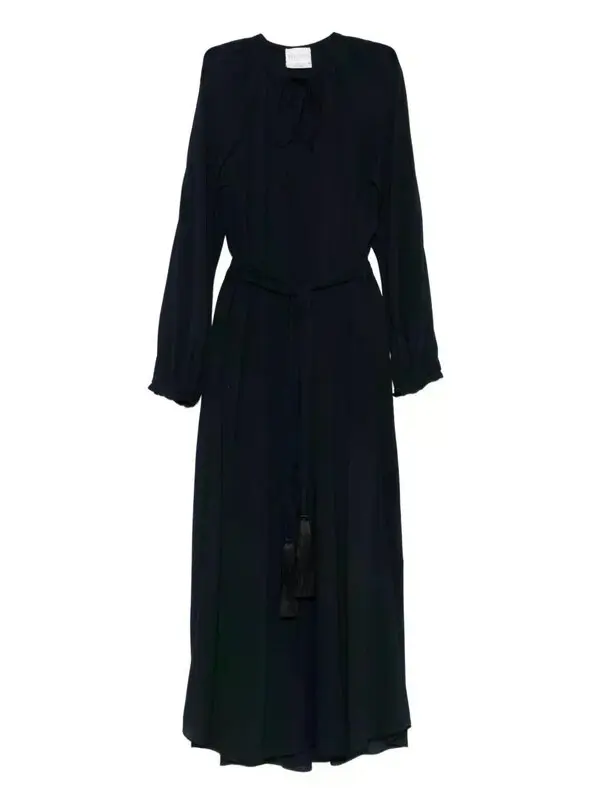 FORTE_FORTE Tassel-embellished Tie-neck Maxi Dress - Blue