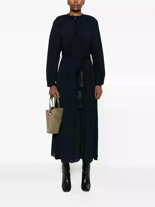 FORTE_FORTE Tassel-embellished Tie-neck Maxi Dress