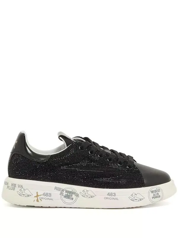 Premiata Crystal-embellished Leather Sneakers