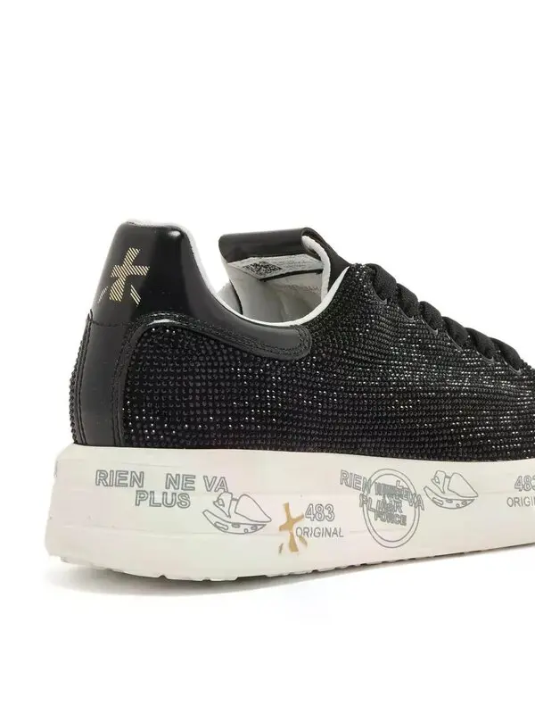 Premiata Crystal-embellished Leather Sneakers