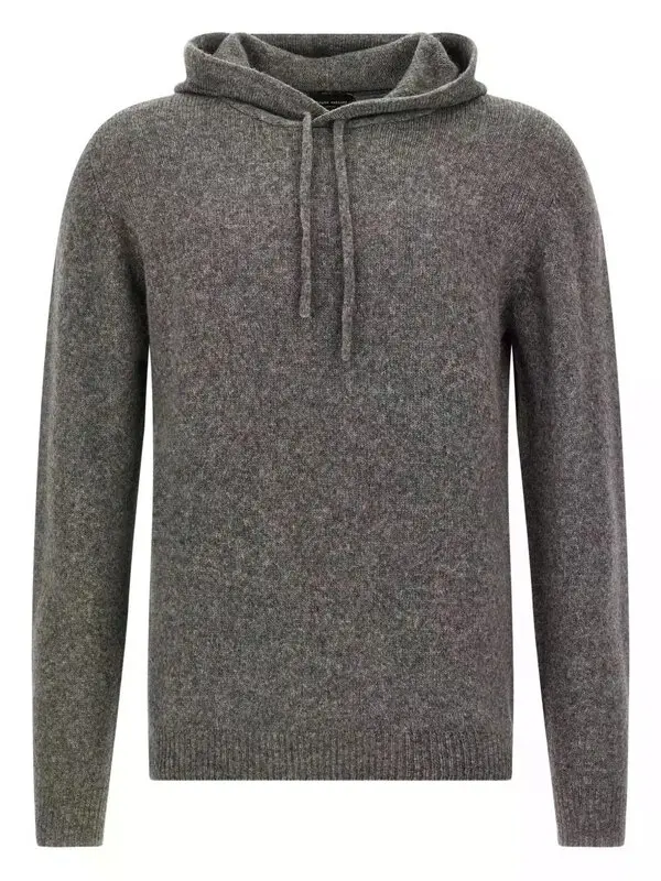 ROBERTO COLLINA Knitted Hoodie - Grey