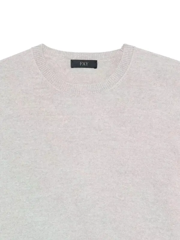 FAY Crew-neck Sweater With Logo Detail - Grey