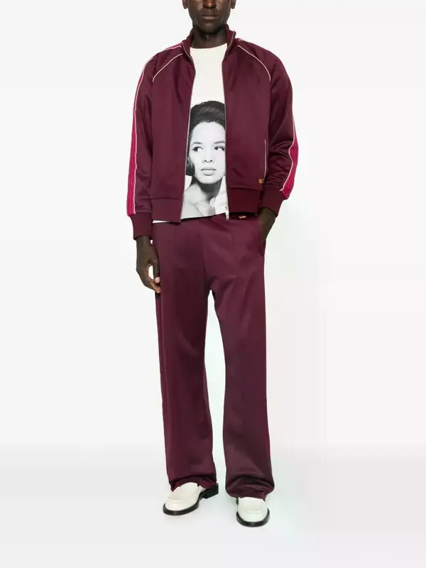 WALES BONNER Burgundy Side Stripe Track Pants