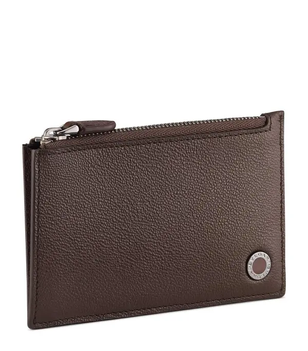 BVLGARI Leather Card Holder - Brown
