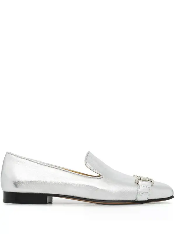 MADISON MAISON Square-toe Horsebit Loafers - Silver