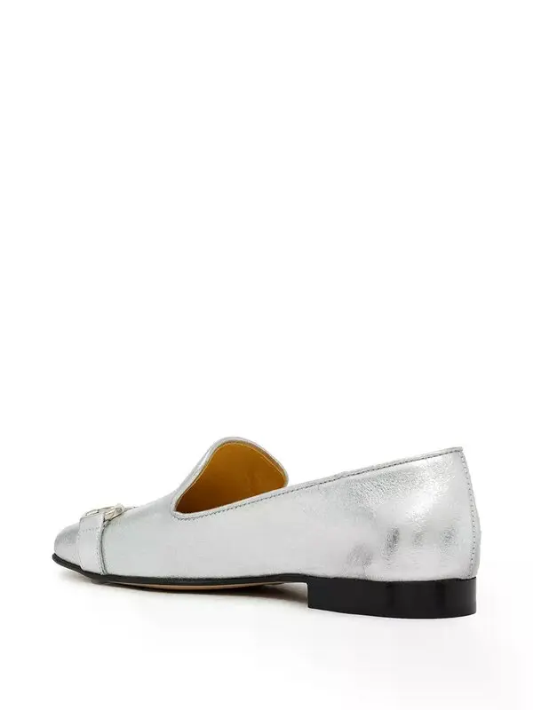 MADISON MAISON Square-toe Horsebit Loafers - Silver