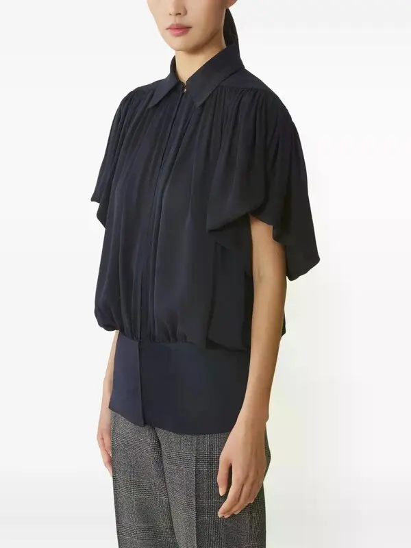 LANVIN Pleated Short Sleeves Top
