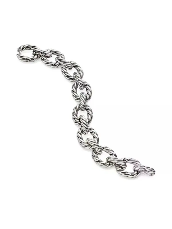David Yurman Sterling Oval-link Sculpted Cable Bracelet