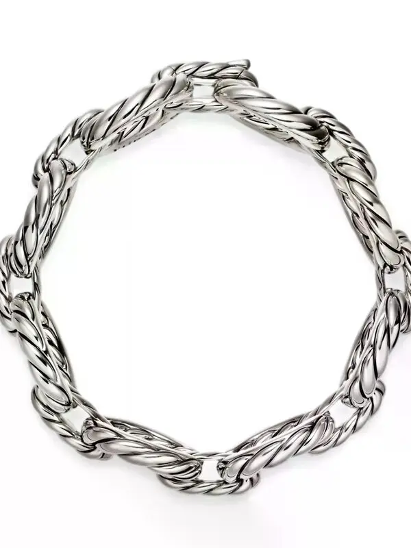 David Yurman Sterling Oval-link Sculpted Cable Bracelet