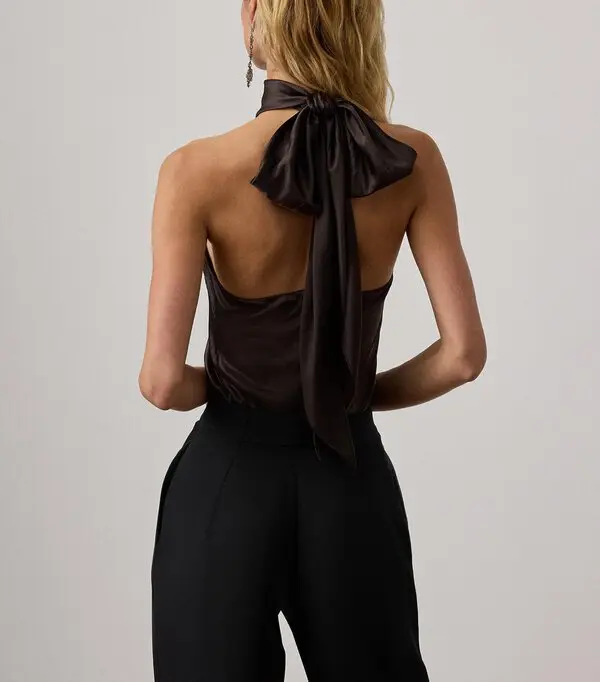 Ralph Lauren Stretch-silk Charmeuse Halter Blouse