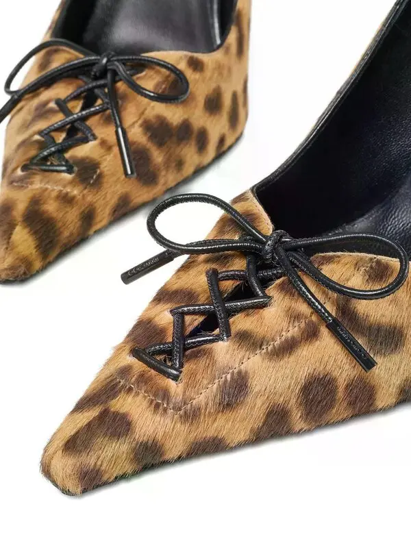 JIMMY CHOO 95mm Scarlett Leopard-print Lace-up Pumps - Brown
