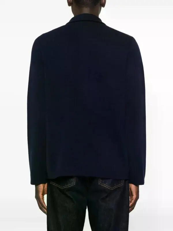 LARDINI Patch-pocket Button Cardigan - Blue