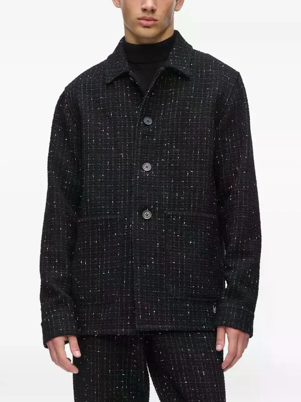 Karl Lagerfeld Notched Tweed Shirt