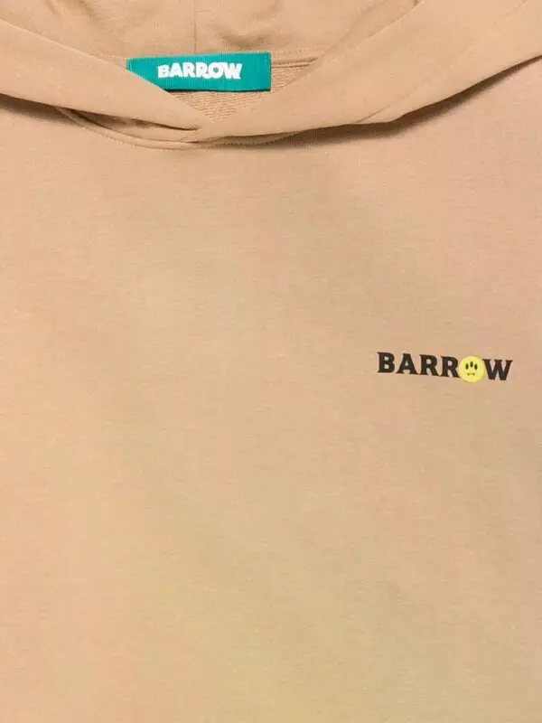 BARROW Logo Print Hoodie - Brown
