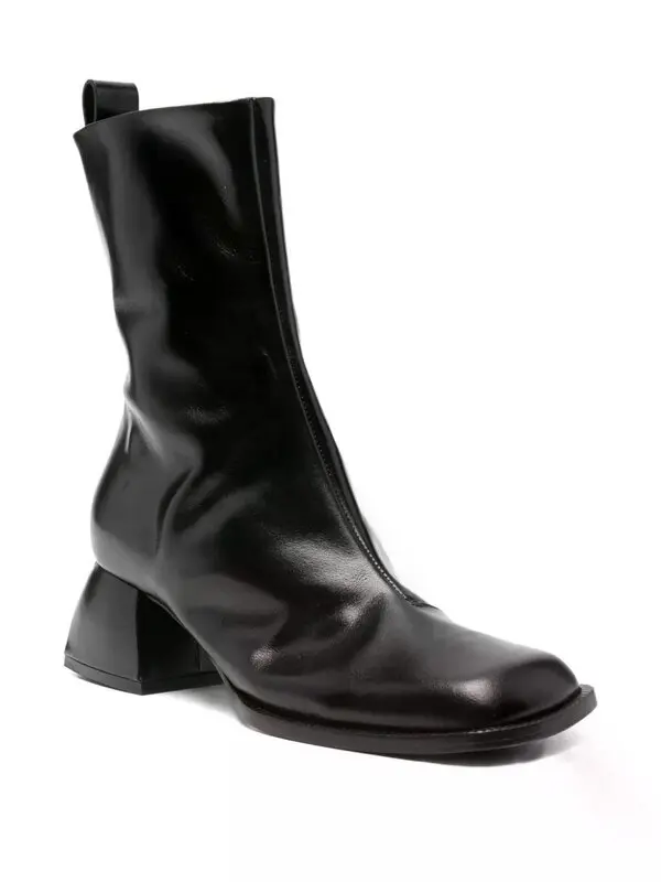 NODALETO Leather Zip Detail Boots